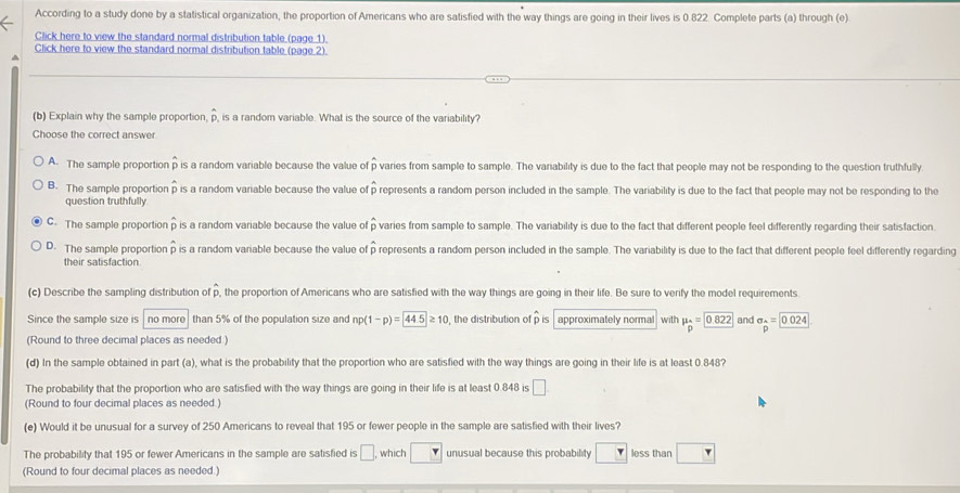 Solved: According to a study done by a statistical organization, the ...