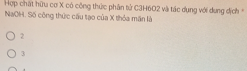 Giải quyết:Hợp chất hữu cơ X có công thức phân tử C3H6O2 và tác dụng ...