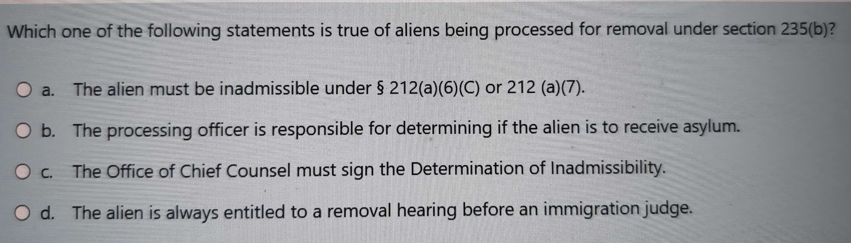 Solved: Which one of the following statements is true of aliens being ...