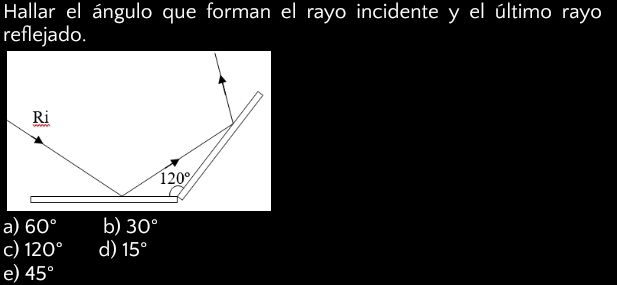 Resuelto:Hallar el ángulo que forman el rayo incidente y el último rayo ...