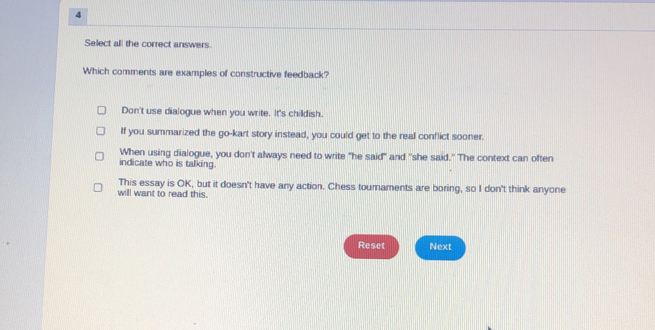 Solved: Select all the correct answers. Which comments are examples of ...