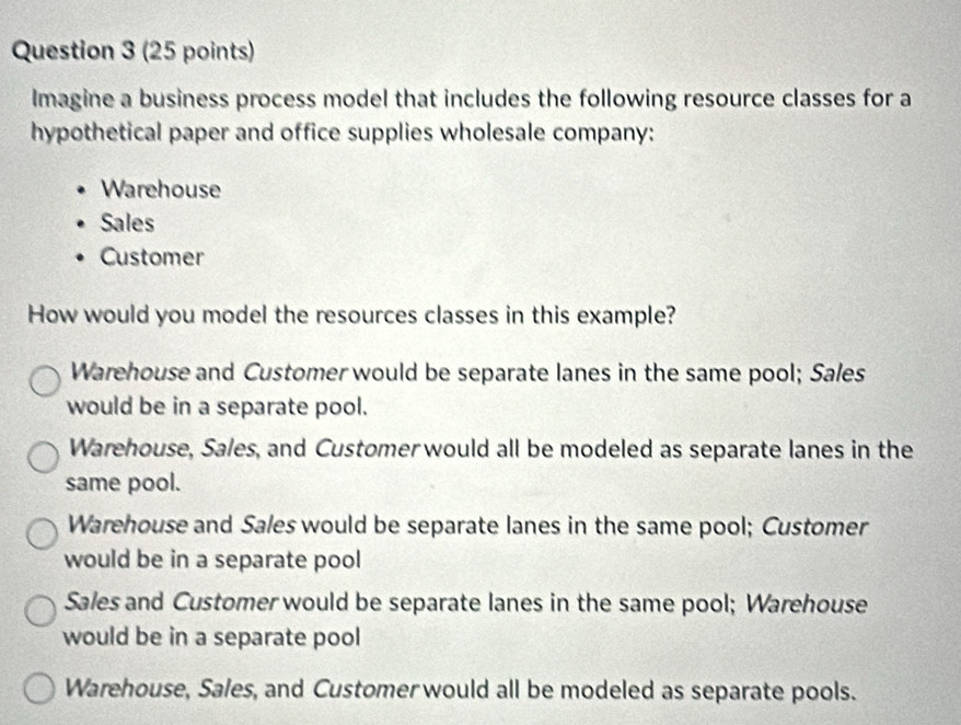 Solved: Imagine a business process model that includes the following ...