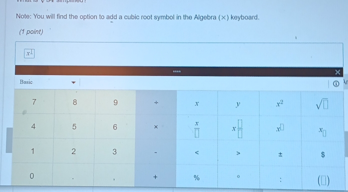 simpied ! Note: You will find the option to add a cubic root symbol in ...