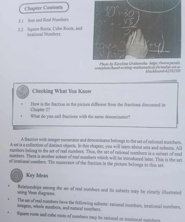 Solved: Chapter Contents 3.1 Sets and Real Numbers 3.2 Square Roots ...