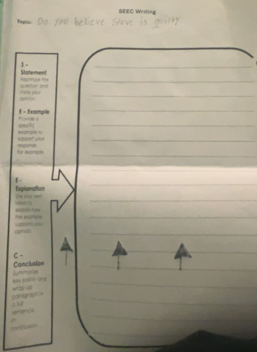 Solved: SEEC Writing Topic: $ - _ Statement Rephrase the question and ...