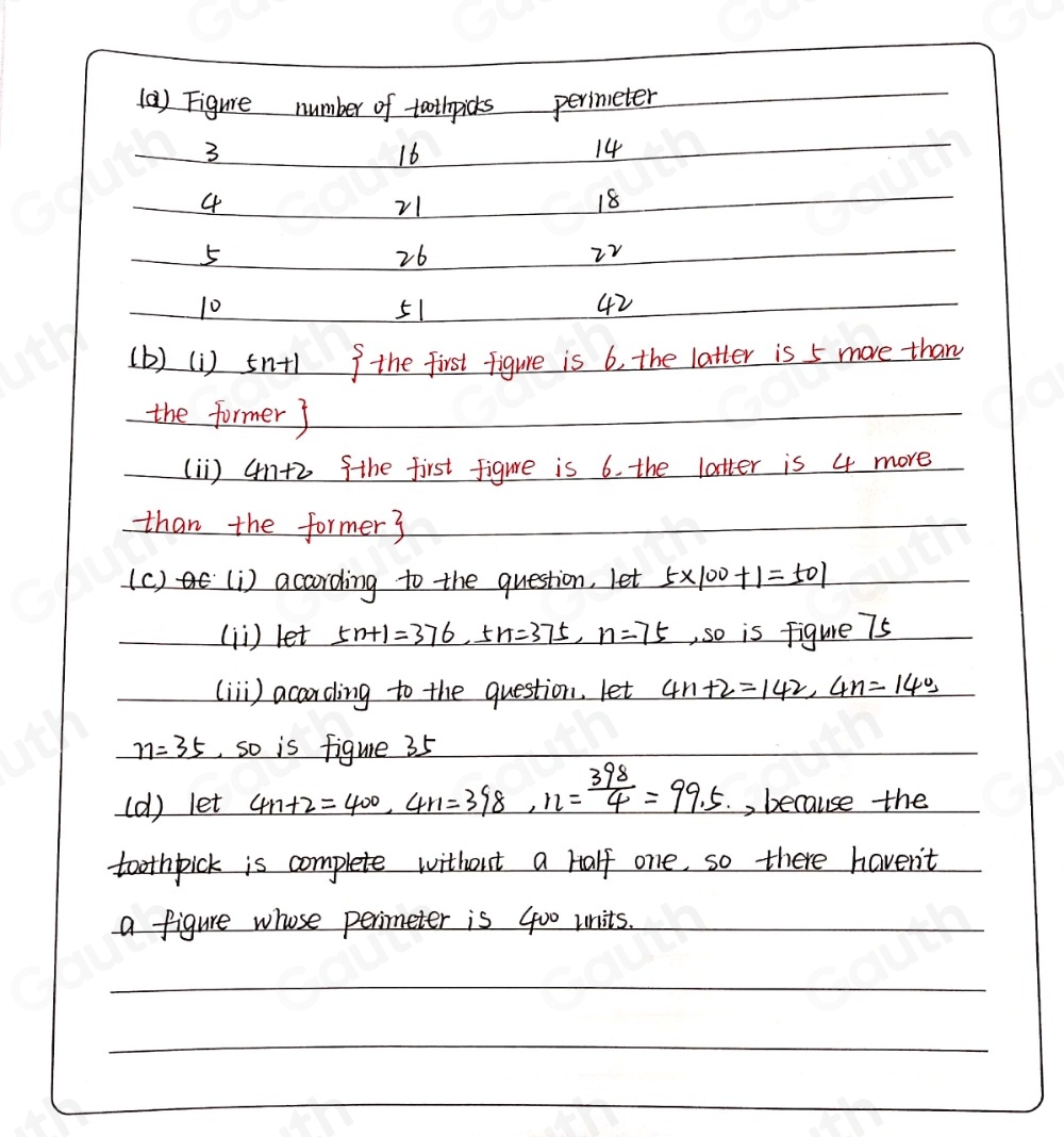 Solved: A sequence of figures formed using toothpicks are shown below:: Figure 1 Figure 2 Figure ...