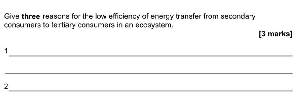 Solved: Give three reasons for the low efficiency of energy transfer ...