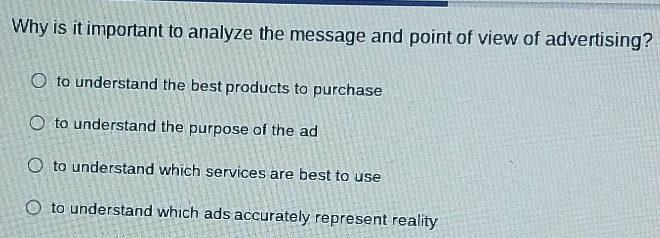 Solved: Why is it important to analyze the message and point of view of ...