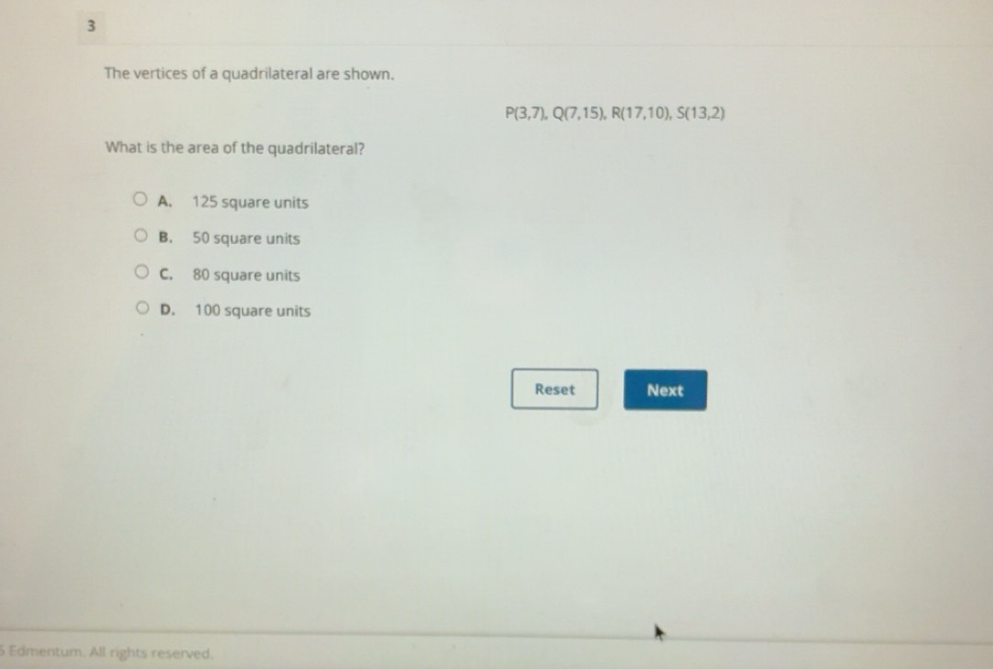 Solved: The vertices of a quadrilateral are shown. P(3,7), Q(7,15), R ...