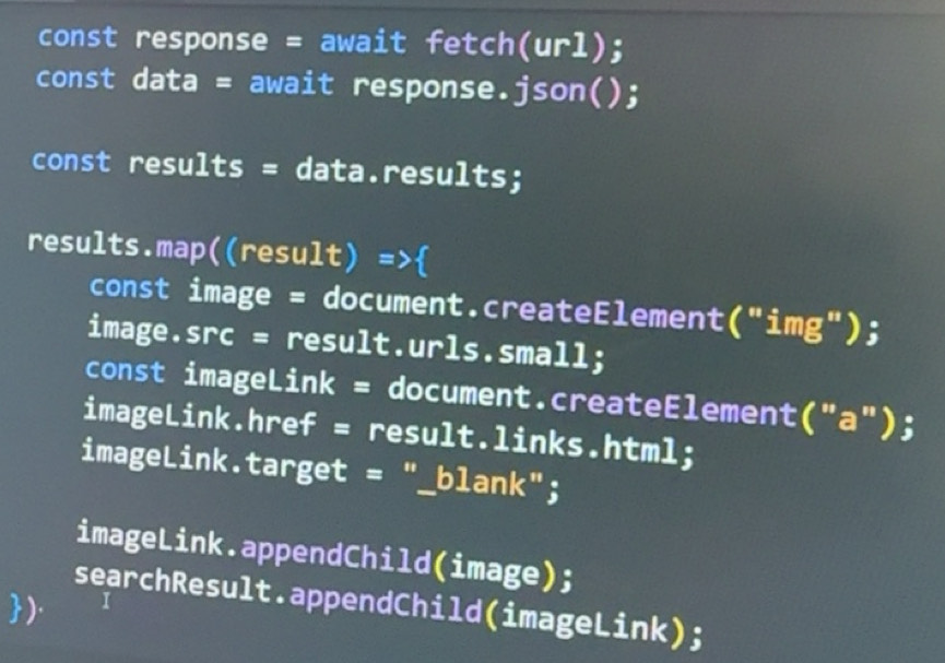 Solved: const response = await fetch(url); const data = await response ...
