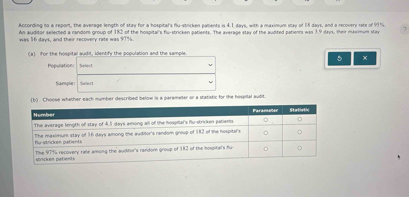 Solved: According to a report, the average length of stay for a ...