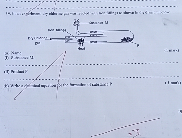 Solved: In an experiment, dry chlorine gas was reacted with Iron ...