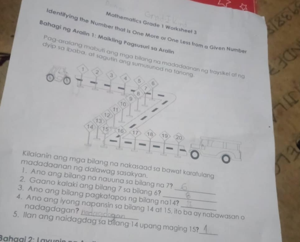 Solved: Mathematics Grade 1 Worksheet 3 identifying the Number that is ...