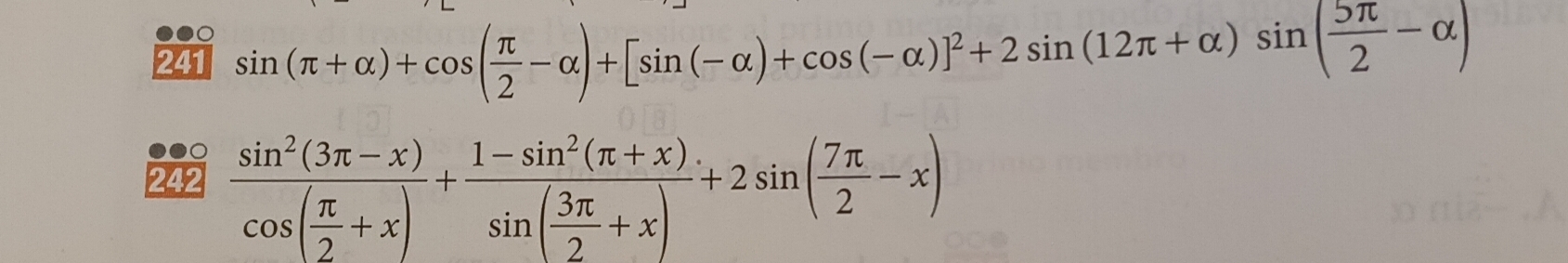 Risolto:241 sin (π +alpha )+cos ( π /2 -alpha )+[sin (-alpha )+cos ...