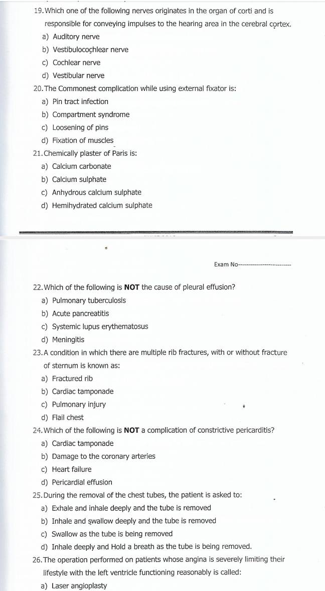Résolu :Which one of the following nerves originates in the organ of ...