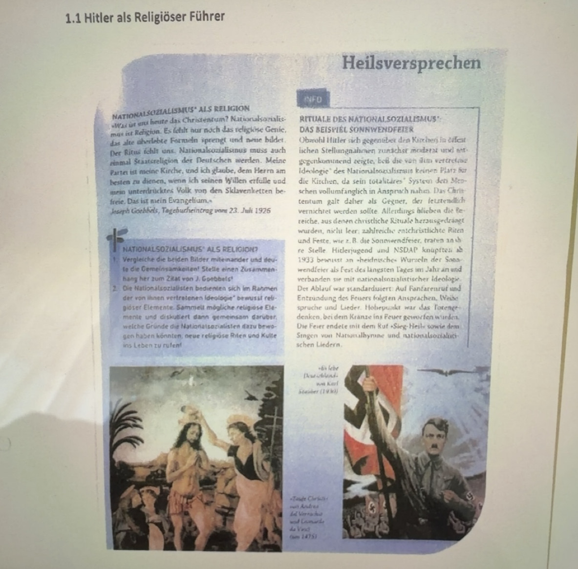 Gelöst:1.1 Hitler als Religiöser Führer Heilsversprechen INFD ...