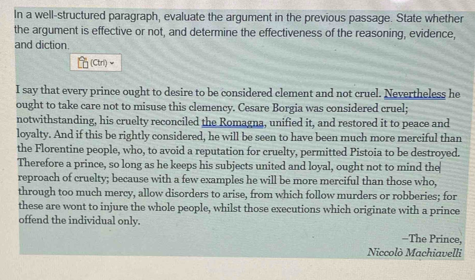 Solved: In a well-structured paragraph, evaluate the argument in the ...
