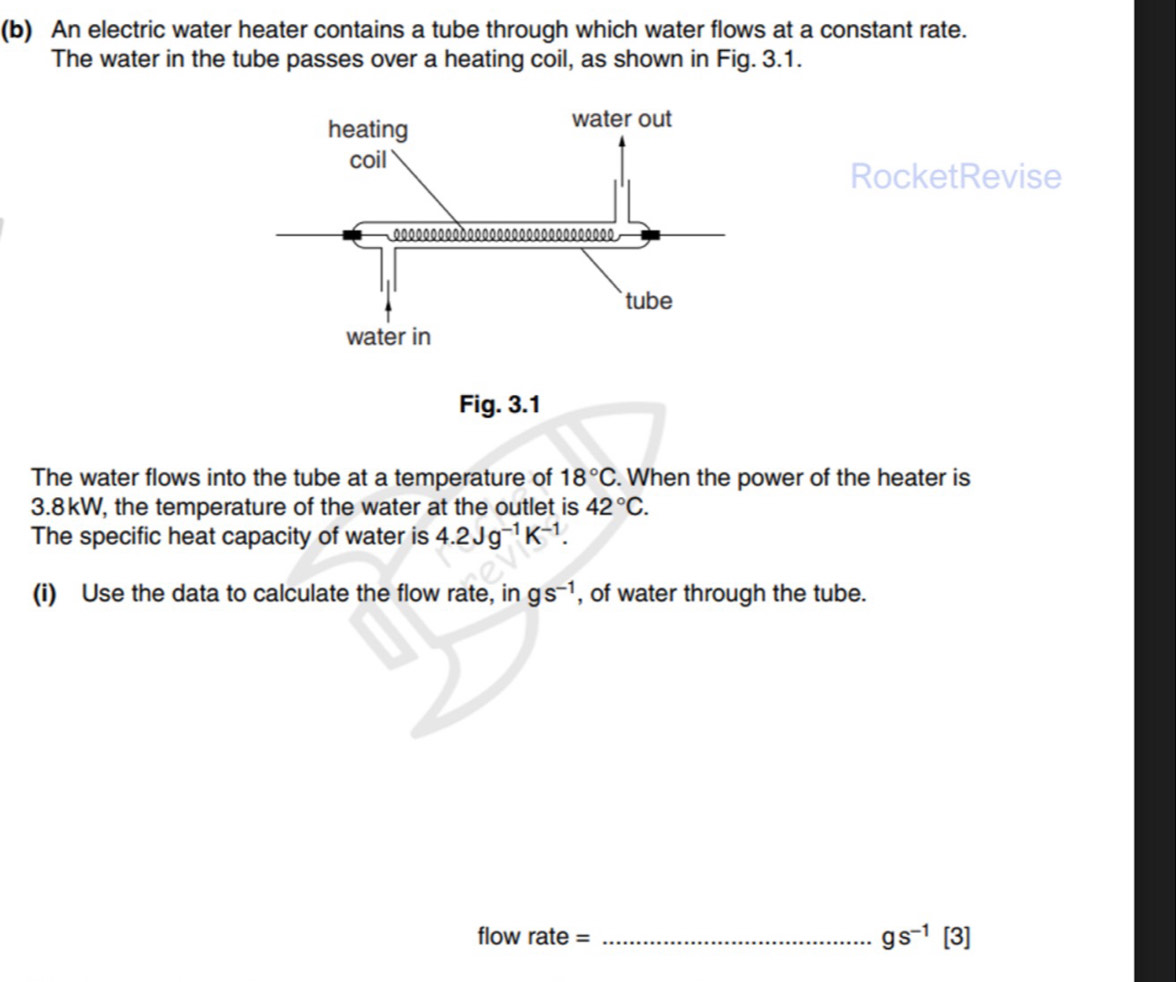 Risolto:An electric water heater contains a tube through which water ...