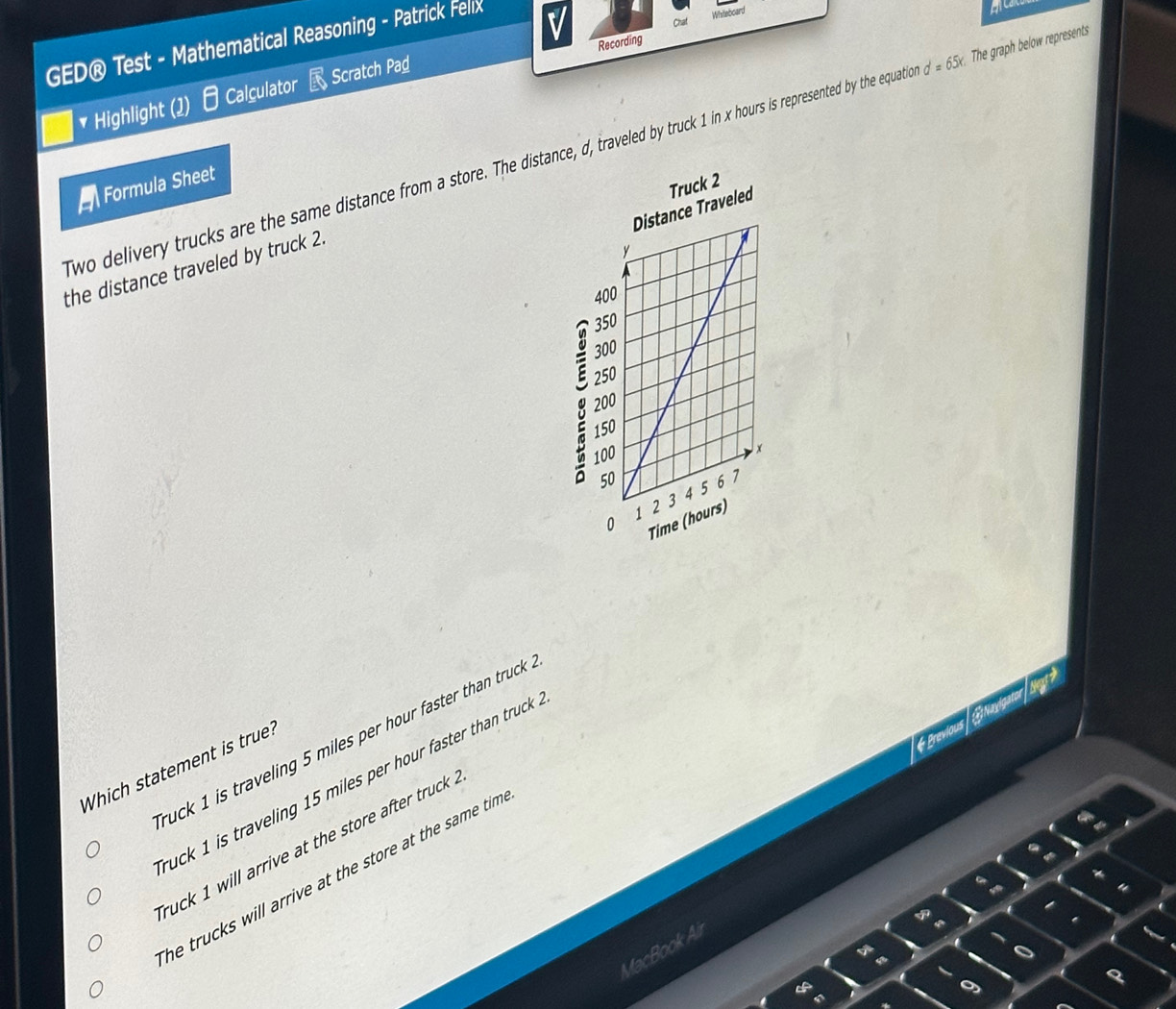 Solved: GED® Test - Mathematical Reasoning - Patrick Felix Recording ...