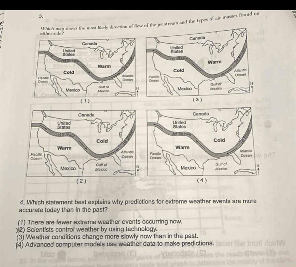 Solved: Which map shows the most likely direction of flof the jet ...