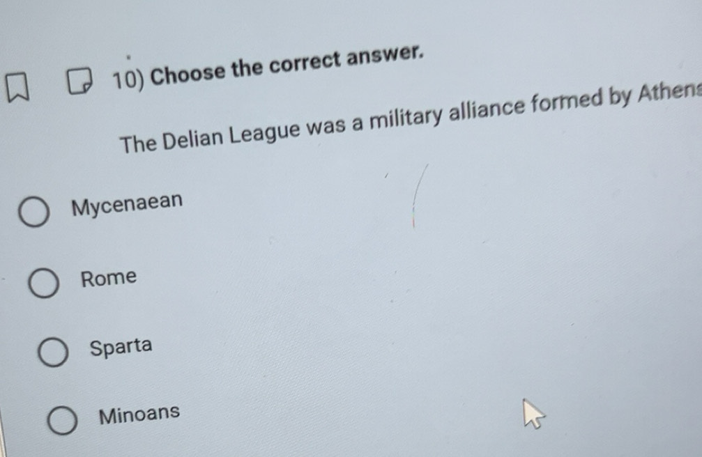 Solved: Choose the correct answer. The Delian League was a military ...