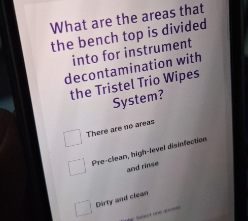 Solved: What are the areas that the bench top is divided into for ...