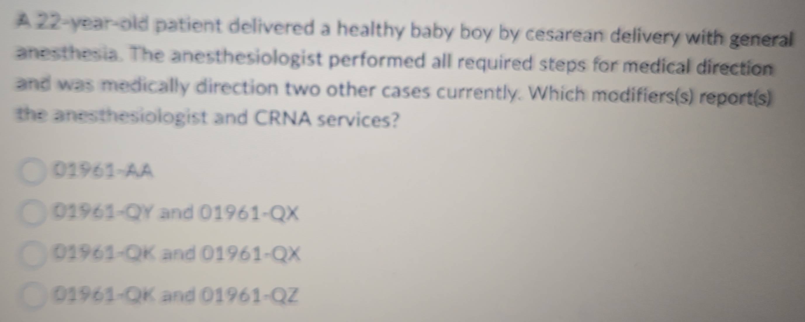 Solved: A 22-year-old patient delivered a healthy baby boy by cesarean ...