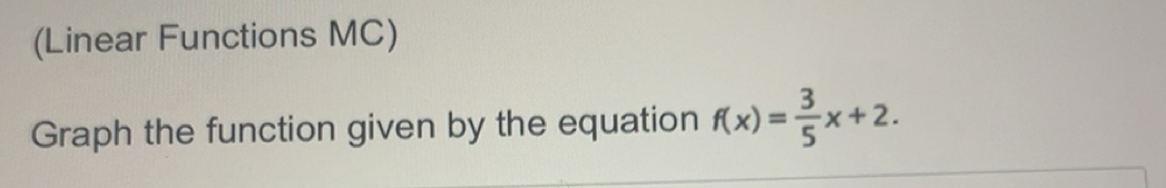 Solved: (Linear Functions MC) Graph the function given by the equation ...