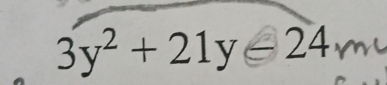 Solved: 3y^2+21y-24 [Math]