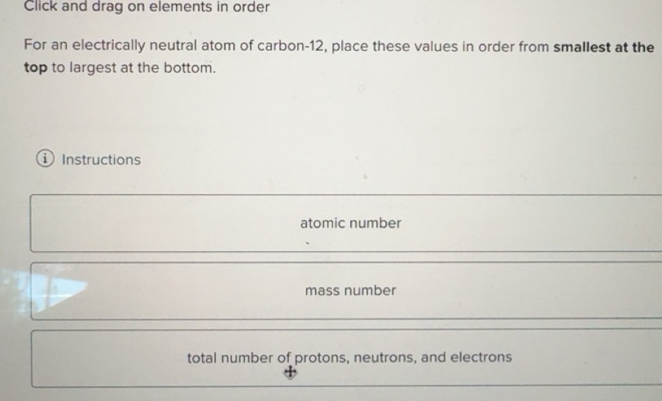 Solved: Click and drag on elements in order For an electrically neutral ...