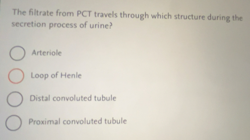 Solved: The filtrate from PCT travels through which structure during ...