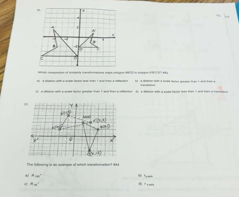 Solved: Which composition of similarity transformations maps polygon ...