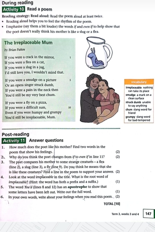Solved: During reading Activity 10 Read a poem Reading strategy: Read ...