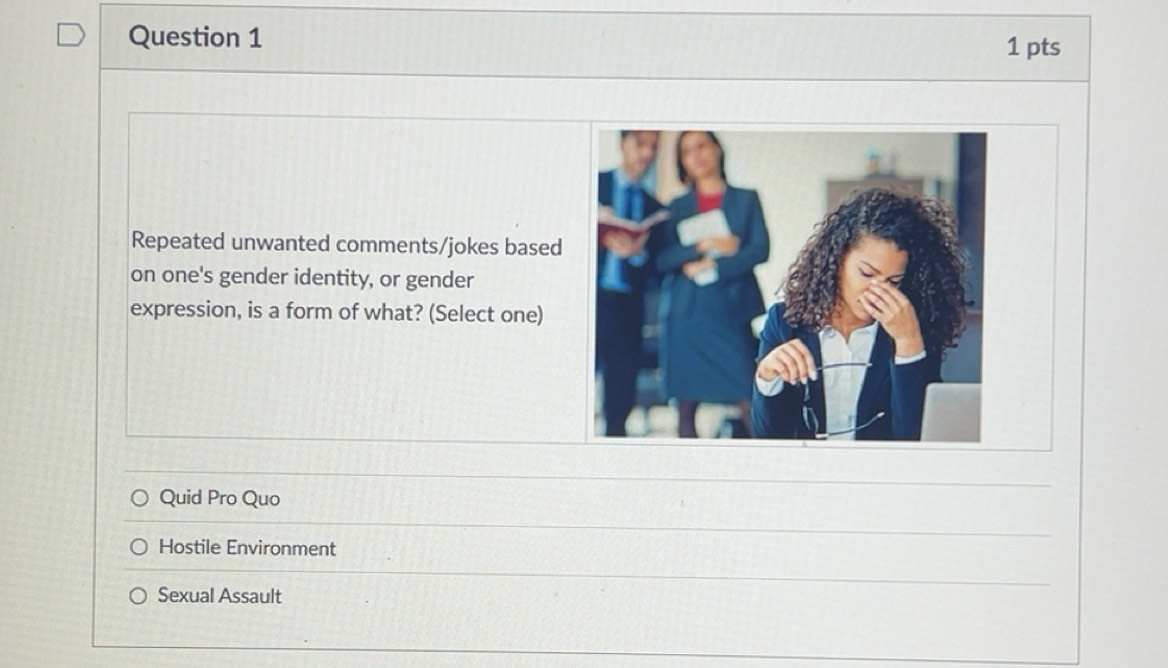 Solved: Repeated unwanted comments/jokes based on one's gender identity ...