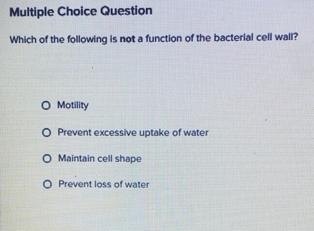 Solved: Question Which of the following is not a function of the ...