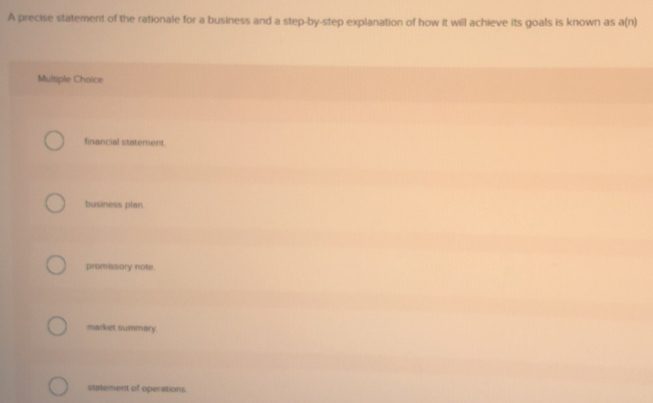 Solved: A precise statement of the rationale for a business and a step ...