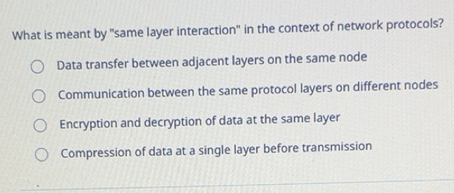 Solved: What is meant by "same layer interaction" in the context of ...