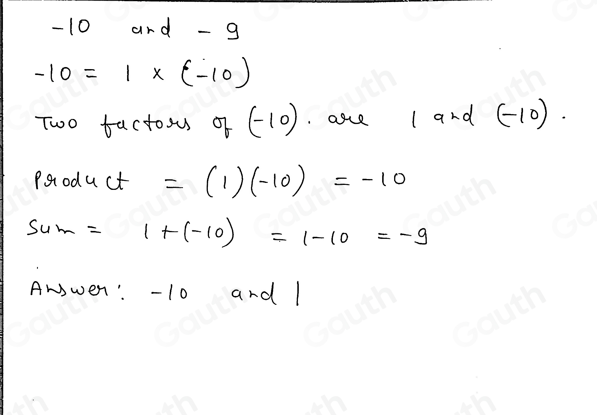 Solved: For the two numbers listed, find two factors of the first ...