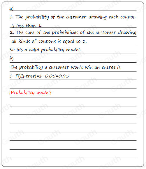 Solved: A local restaurant is handing out coupons to customers as part ...