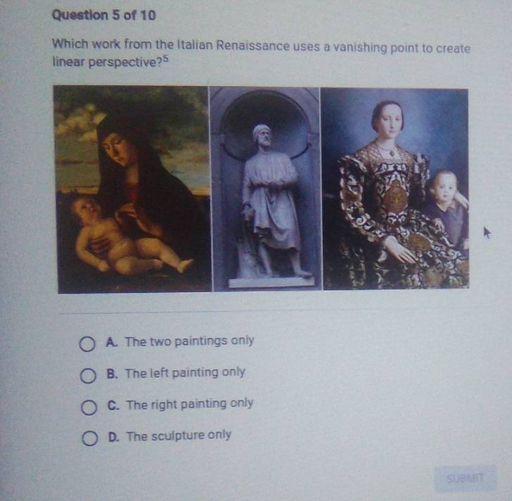 Solved: Which work from the Italian Renaissance uses a vanishing point ...