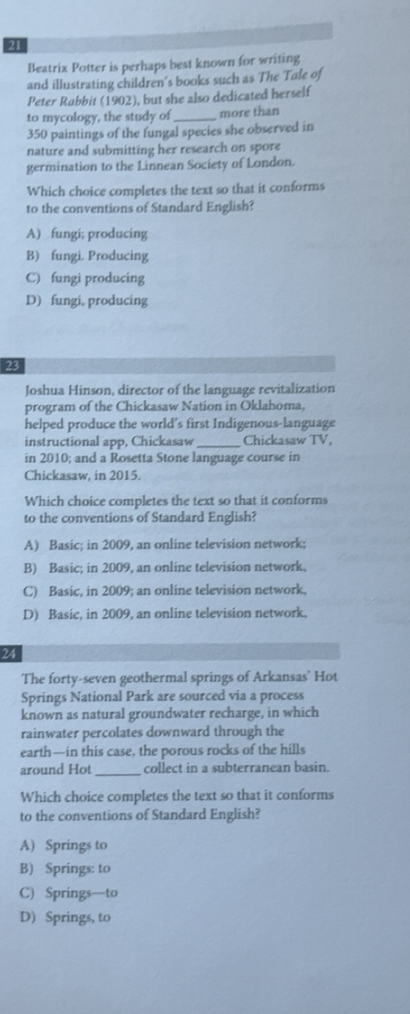 Solved: Beatrix Potter is perhaps best known for writing and ...