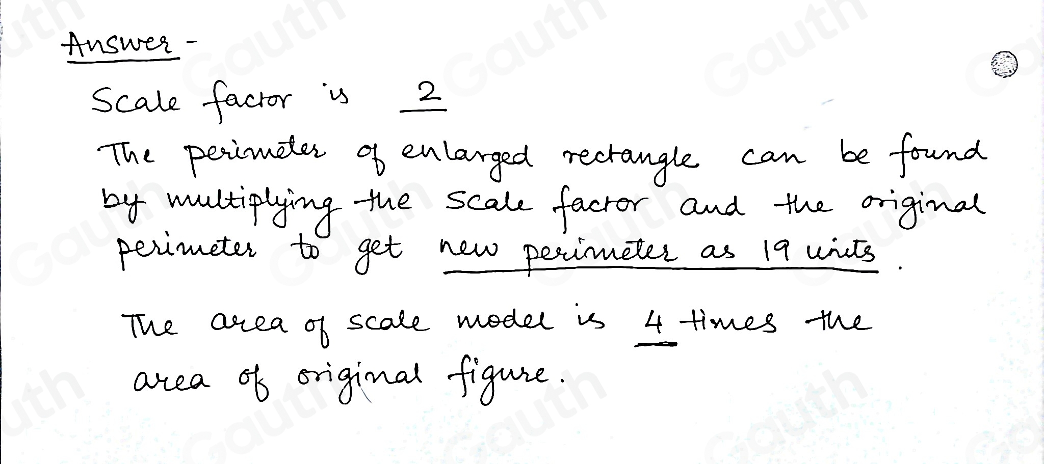 Solved: Use the scale factor to compare the perimeter and area Complete ...