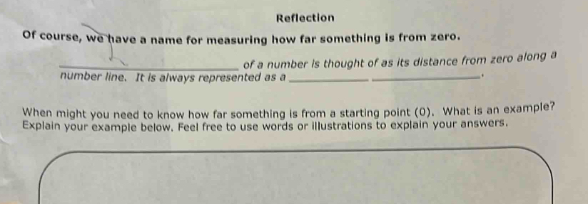 Solved: Reflection Of course, we have a name for measuring how far ...