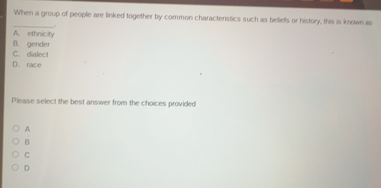 Solved: When a group of people are linked together by common ...
