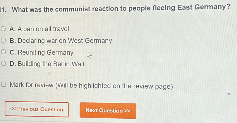 Solved: What was the communist reaction to people fleeing East Germany ...