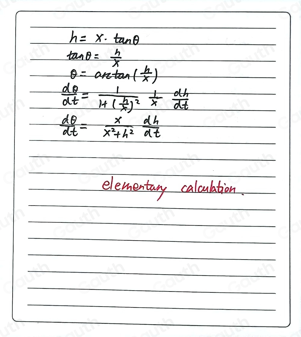 Solved: A right triangle has base ∞ feet and height h feet, where x is ...