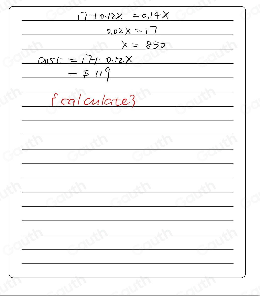 Solved: A phone company offers two monthly plans. Plan A costs $17 plus ...