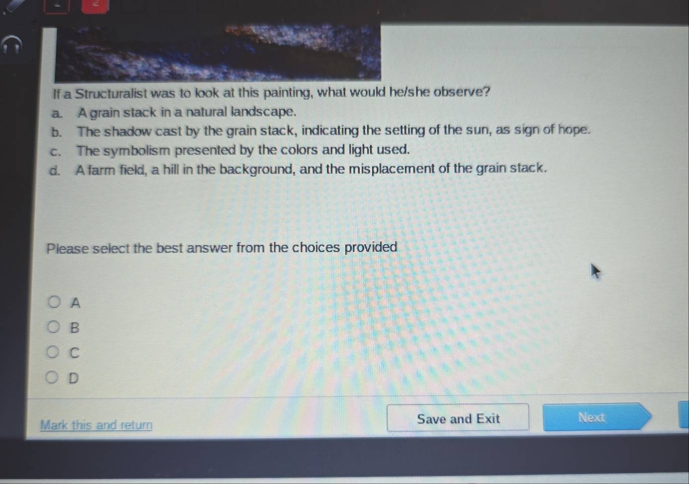 Solved: If a Structuralist was to look at this painting, what would he ...