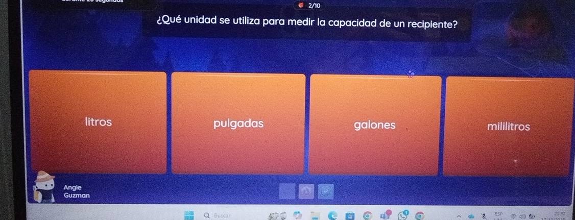 Resuelto:2/10 ¿Qué unidad se utiliza para medir la capacidad de un ...