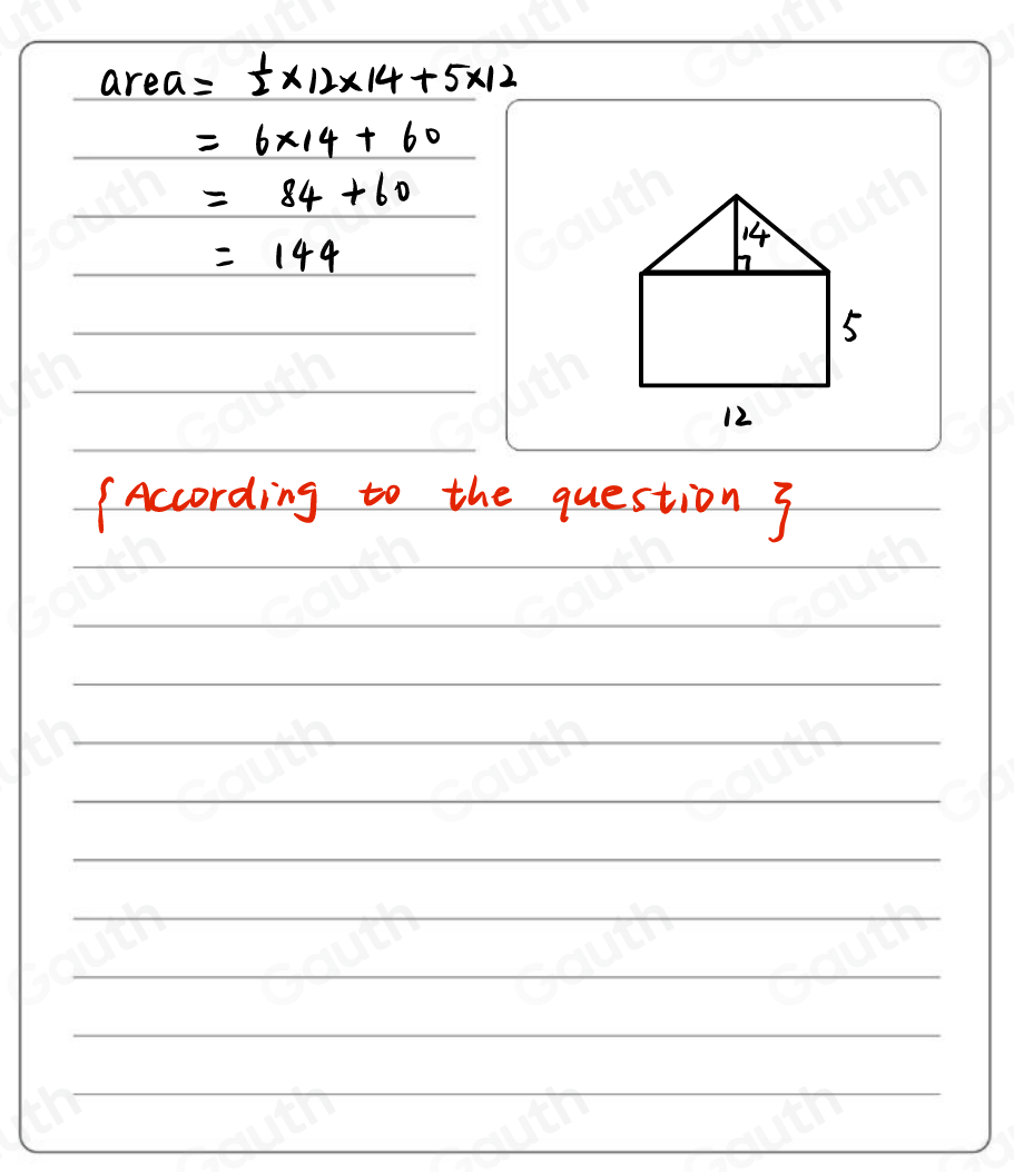 Solved: You want to find the area of the front of a house, whose shape ...